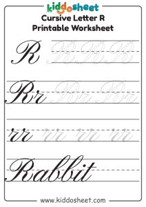 Cursive of R Letter Worksheets Printable - Kiddosheet
